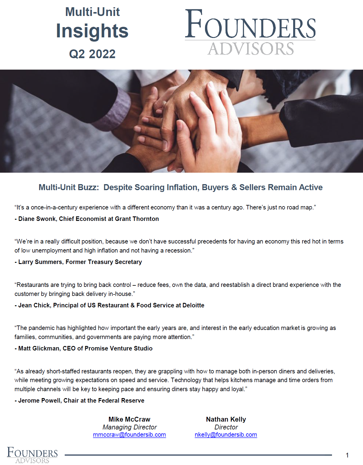 Multi-Unit Insights Q2 2022 | Founders Advisors