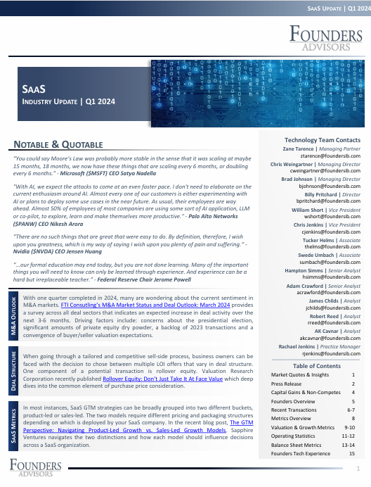 SaaS Industry Update: February 2025 | Founders Advisors